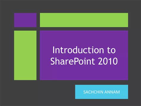 introduction to sharepoint 2010 ppt