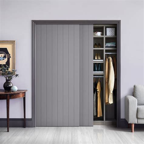 Calhome Paneled Manufactured Wood Sliding Closet Doors Wayfair