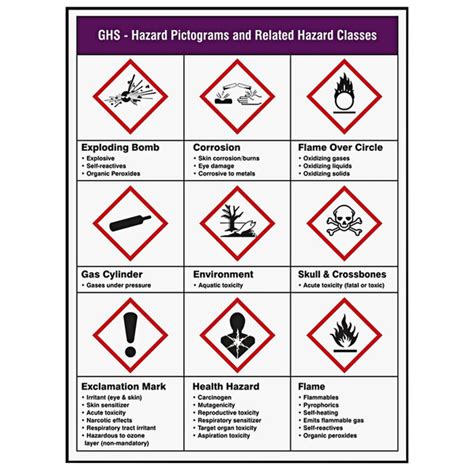 Accuform 22 X 17 Laminated Plastic Hazard Pictograms And Classes Ghs
