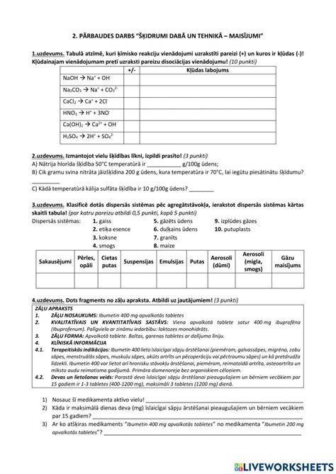2 PĀrbaudes Darbs “ŠĶidrumi DabĀ Un TehnikĀ MaisĪjumi” Online
