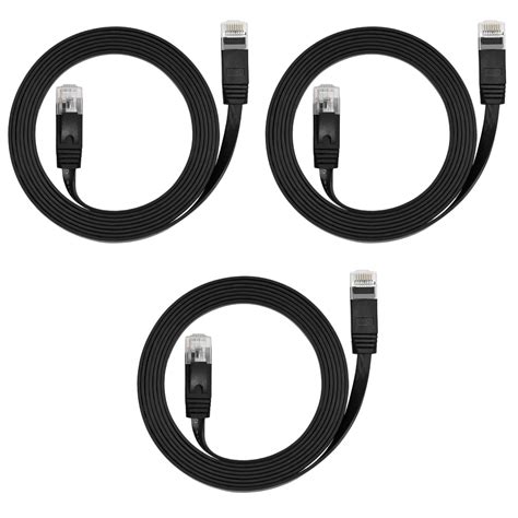 Network Lan Patch Cord 3 Pack Cat6 Six Types Of Ethernet Cable Connector Router Wire Flat Network Lan Patch Cord 3 Pack Cat6 Six Types Of Ethernet Cable Connector Router Wire Flat