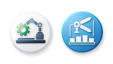 3d Ai Machine Learning And Production Optimization Icons For Enhanced Efficiency In Vector