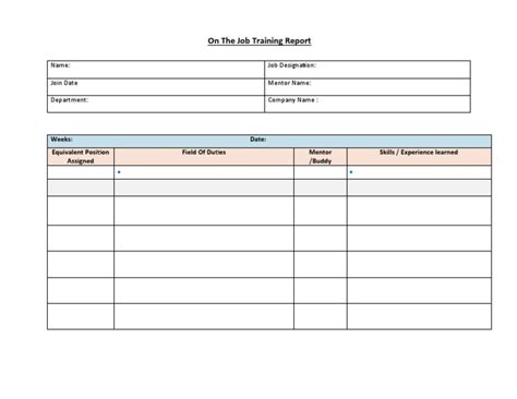 Ojt Templatedocx Pdf