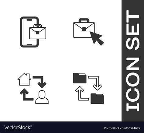 Set Cloud Storage Document Folder Freelancer Vector Image