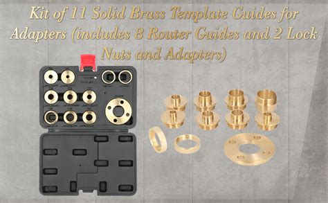 Router Templates Solid Brass Guides 11pcs Set Brass Template Router Guides Kit With