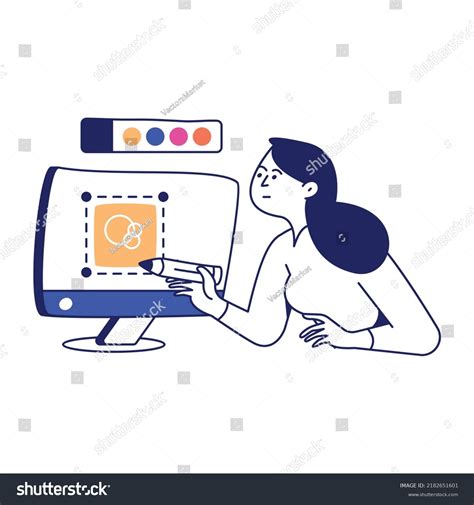Graphic Designing Flat Modern Vector Stock Vector Royalty Free 2182651601 Shutterstock