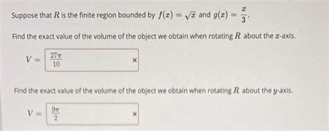 Solved Suppose That R Is The Finite Region Bounded By F X Chegg