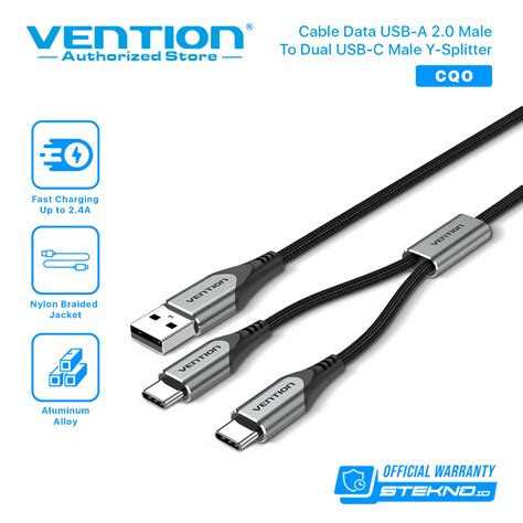 Jual Vention Kabel Data Usb A Tp Dual Usb Type C Spliiter Dual Phone Shopee Indonesia