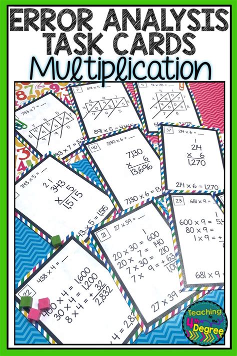 Error Analysis Multiplication Task Cards Task Cards Multiplication Task Cards Math Task Cards