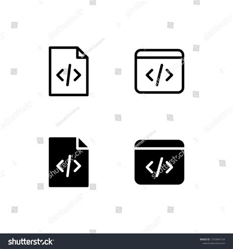 Script Icon Logo Vector Symbol Code Stock Vector Royalty Free Shutterstock