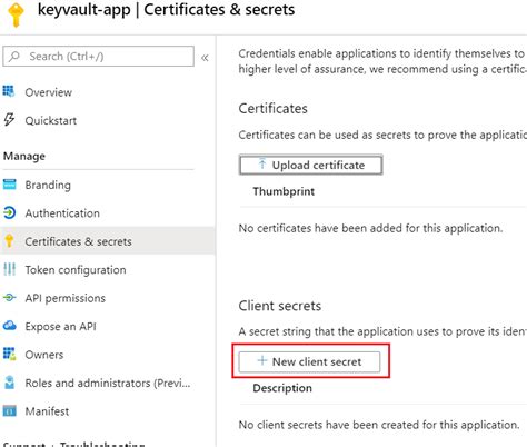 easily read key vault secrets from asp core web api application