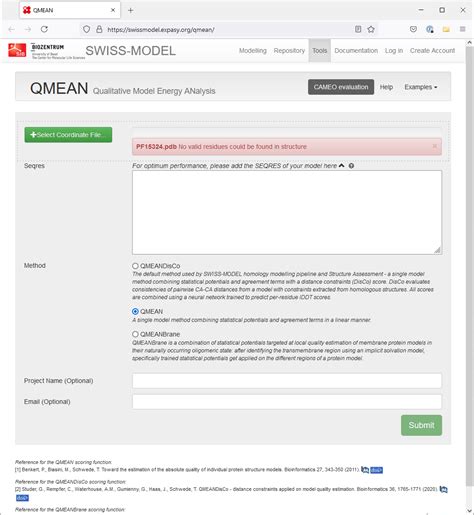 qmean api error no valid residues could be found in structure