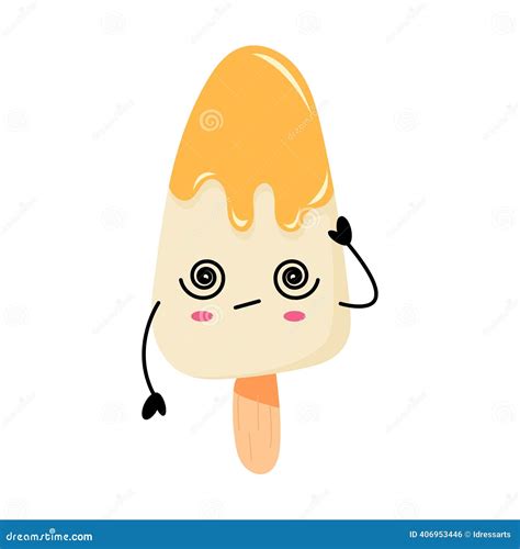 Set Of Kawaii Popsicle Ice Cream Cute Illustration Cartoon Vector