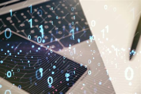 Premium Photo Creative Abstract Binary Code Hologram On Modern Computer Background Ai And