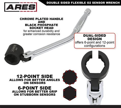 ares 14021 double sided flexible o2 sensor wrench flex head design for access in