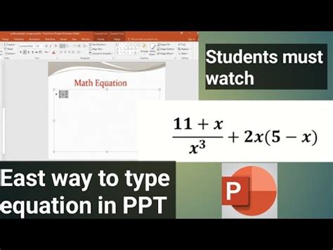How To Write Math Equation In PowerPoint Must Watch YouTube