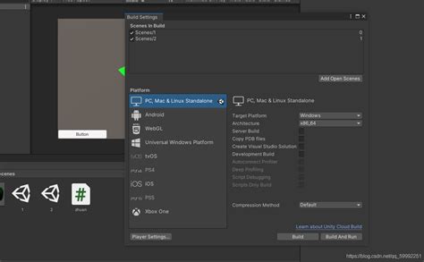 [unity3d]使用“button按钮“实现场景跳转 unity3d button demo 紫界子敬的博客 csdn博客