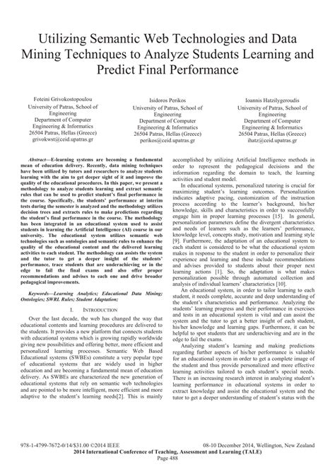 pdf utilizing semantic web technologies and data mining techniques to