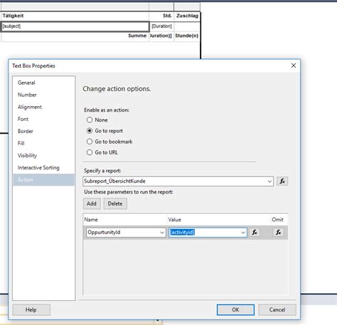 Report Ssrs 22017 Passing A Parameter Value To A Url Stack Overflow