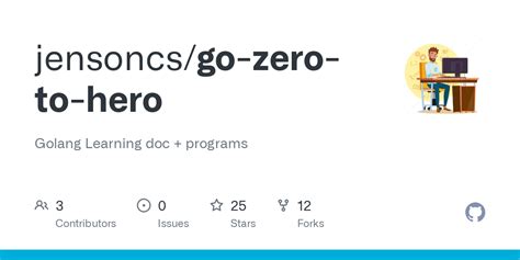 Github Jensoncsgo Zero To Hero Golang Learning Doc Programs