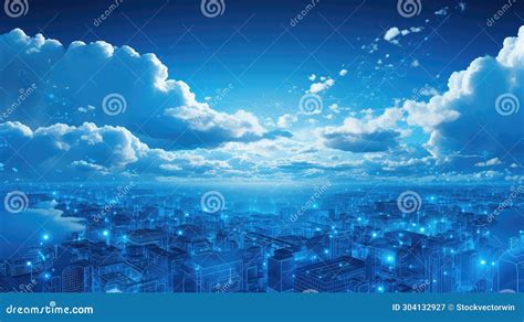 Infrastructure Cloud Tech Background Stock Illustration Illustration