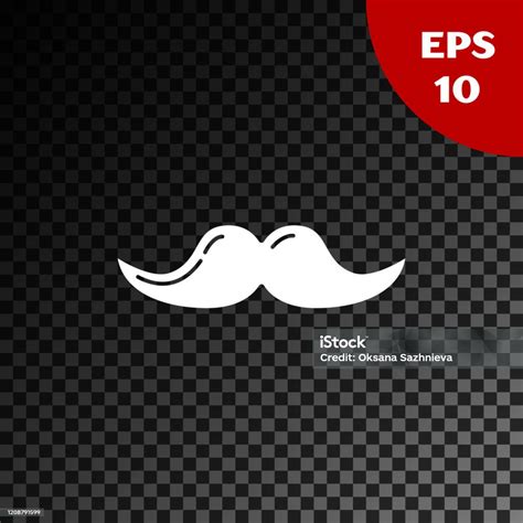 투명 한 어두운 배경에 격리 된 흰색 콧수염 아이콘입니다 이발소 기호입니다 얼굴 헤어 스타일입니다 벡터 일러스트레이션 0명에