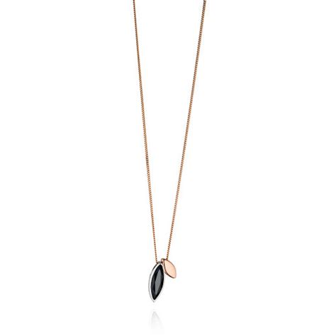 Fiorelli Rose Gold And Black Cubic Zirconia Pendant
