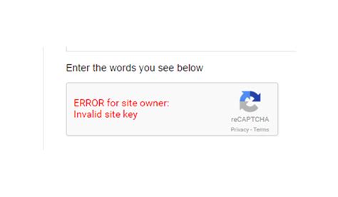 how to fix error for site owner invalid site key top host coupon