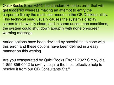 Ppt Quickbooks Error H202 Most Exhaustive Troubleshooting Guide Powerpoint Presentation Id