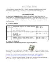 How To Type Spanish Accents Pdf Typing Spanish Accents The Use Of Special Symbols And Accents