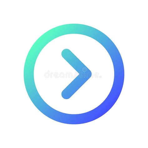 Arrow Right Button Pixel Perfect Gradient Linear Ui Icon Stock Vector