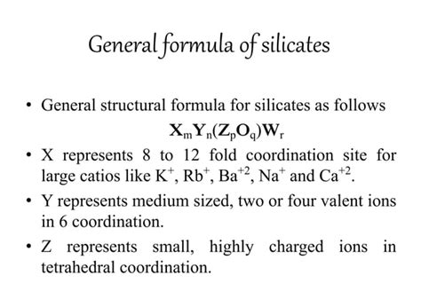 Silicate Structure And Its Classification