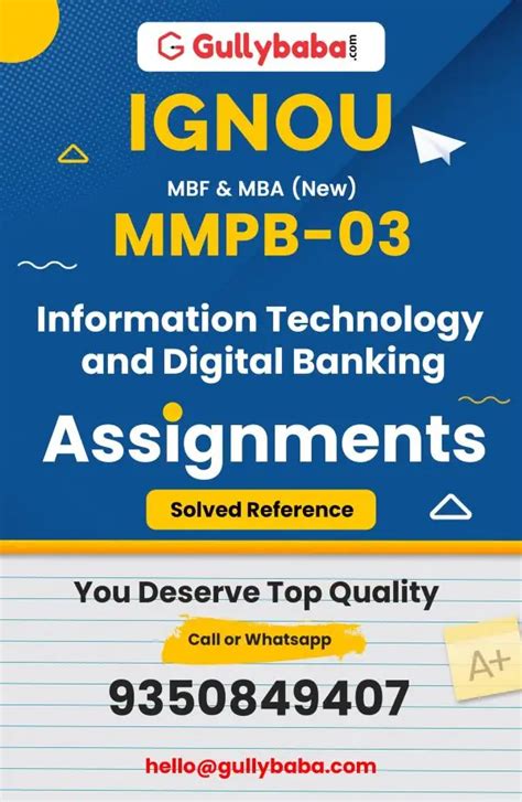Ignou Mmpb 03 Solved Assignment Mbf And Mba New