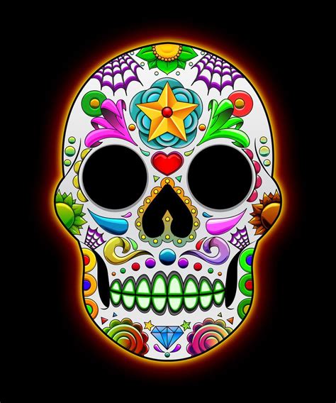 Sugar Owl Sugar Skull Background Wallpaper
