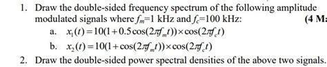 Solved 1 Draw The Double Sided Frequency Spectrum Of The