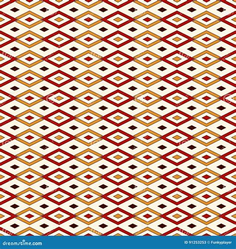 Seamless Pattern With Geometric Figures Repeated Diamond Ornamental