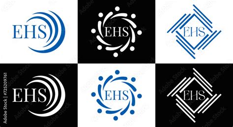Vektorová Grafika „ehs Logo E H S Design White H Shs Letter Ehs E H