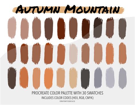 Procreate Color Palette Bundle 4 Palettes Autumn Instant Download Digital File Color Swatches