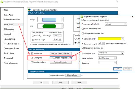 percent complete for version 6 1 onepager express onepager