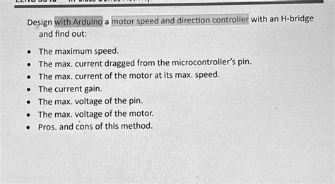 Solved In Tinkercad Design With Arduino A Motor Speed And Direction Controller With An H Bridge