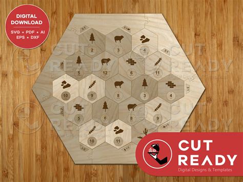 Settlers Of Catan Player Board Svg Simple Catan Svg Laser Cut Board Game Laser Cut Catan