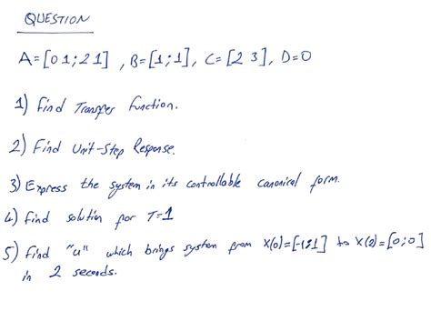Solved This Question Is Related Linear System Theory And