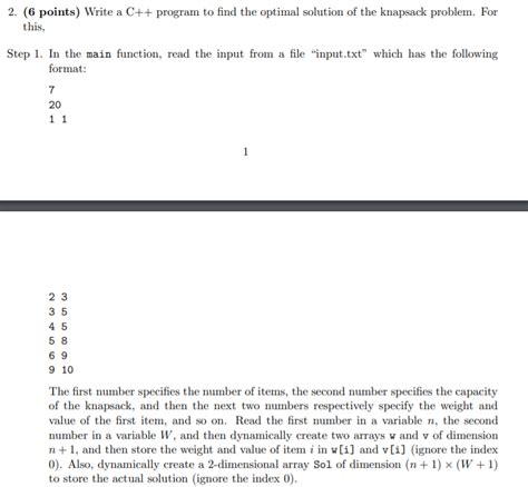 2 6 Points Write A C Program To Find The Optimal