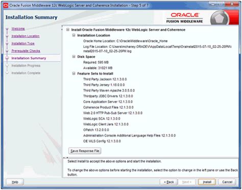 Installing WebLogic Server