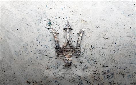 다운로드 마세라티 스톤 로고 4k 돌 배경 마세라티 3d 로고 자동차 브랜드 창의적인 마세라티 로고 그런지 아트 마세라티 바탕 화면 무료 데스크톱 용 무료