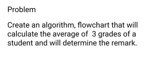 Solved Problem Create An Algorithm Flowchart That Will Chegg