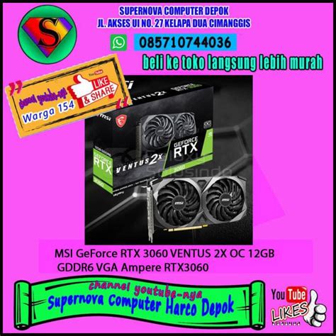 Jual Msi Geforce Rtx Ventus X Oc Gb Gddr Vga Ampere Rtx Shopee Indonesia