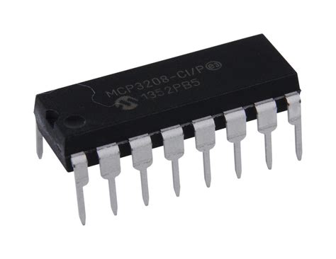 Mcp3208 Ci P Microchip Analog To Digital Converter 12 Bit 100 Ksps
