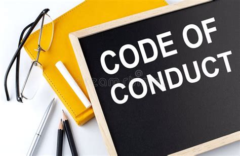 Code Of Conduct Words On The Card With Keyboard And Office Tools Stock Image Image Of Mission
