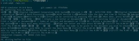 Running Wps 8 Word Processing System On The Dec Mate Pdp 8i And Simh